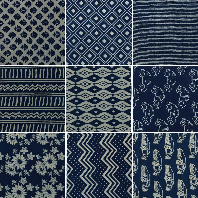 Indigo Blue Fabric - Etsy