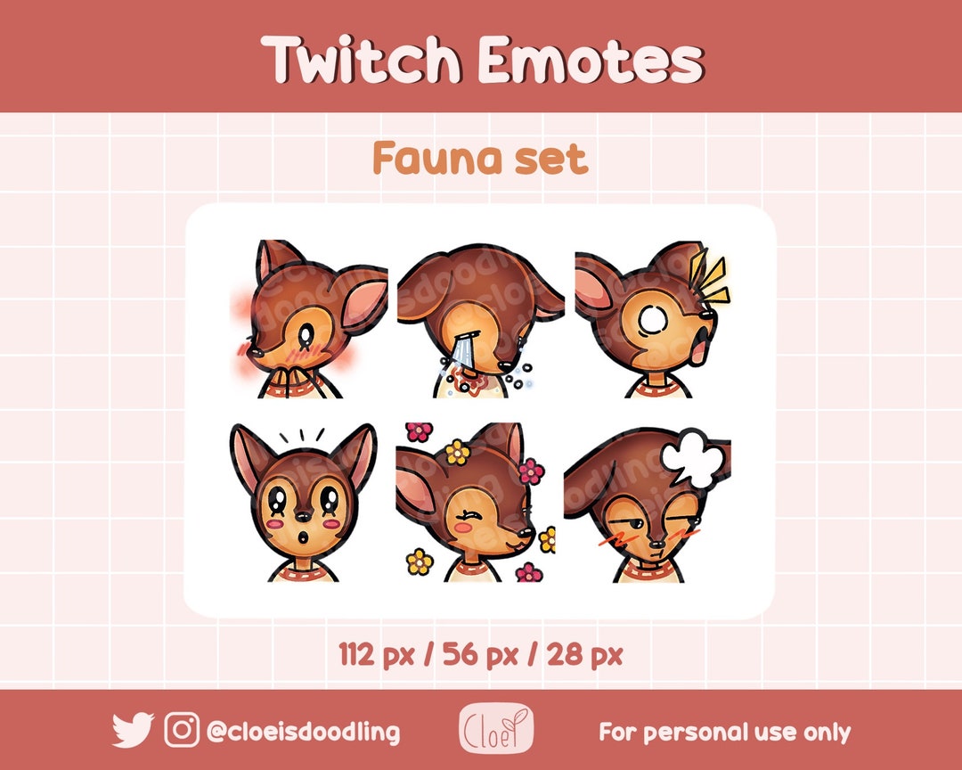 Animal Crossing Kawaii Fauna Bibi Emotes for Twitch, Youtube, Discord ...
