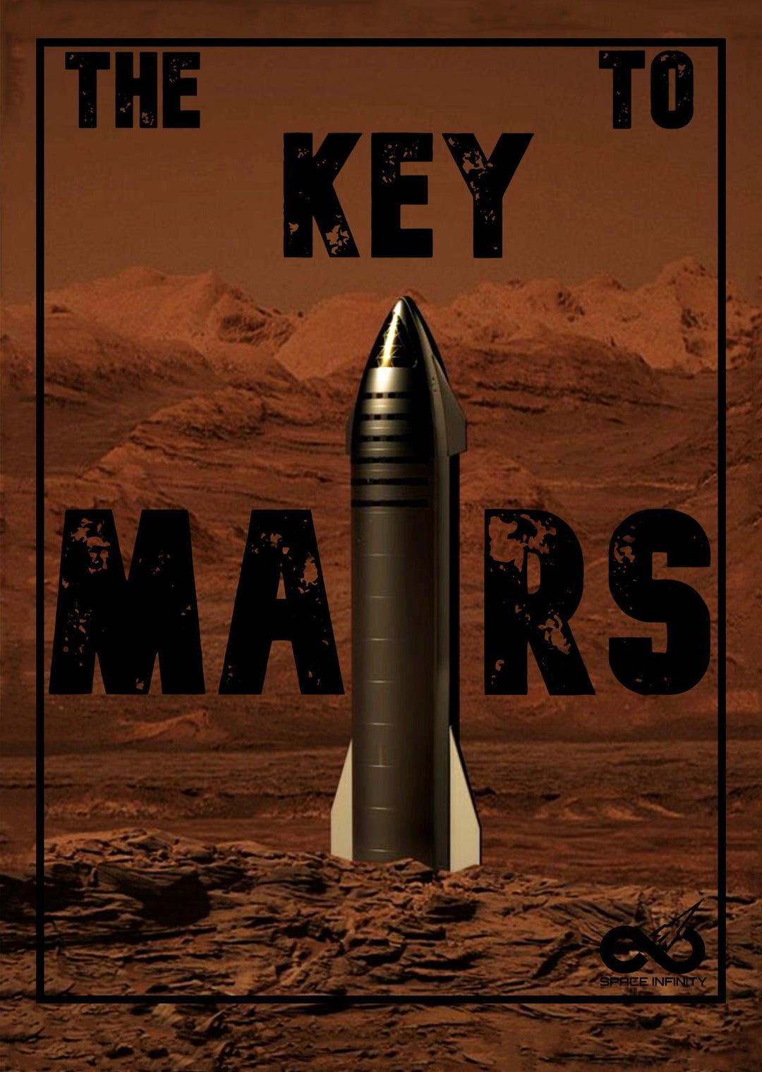 Graphic Poster Starship the Key to Mars - Etsy