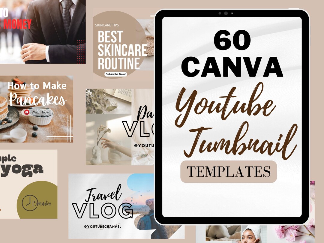 60 Canva Youtube Tumbnail TEMPLATES - Etsy