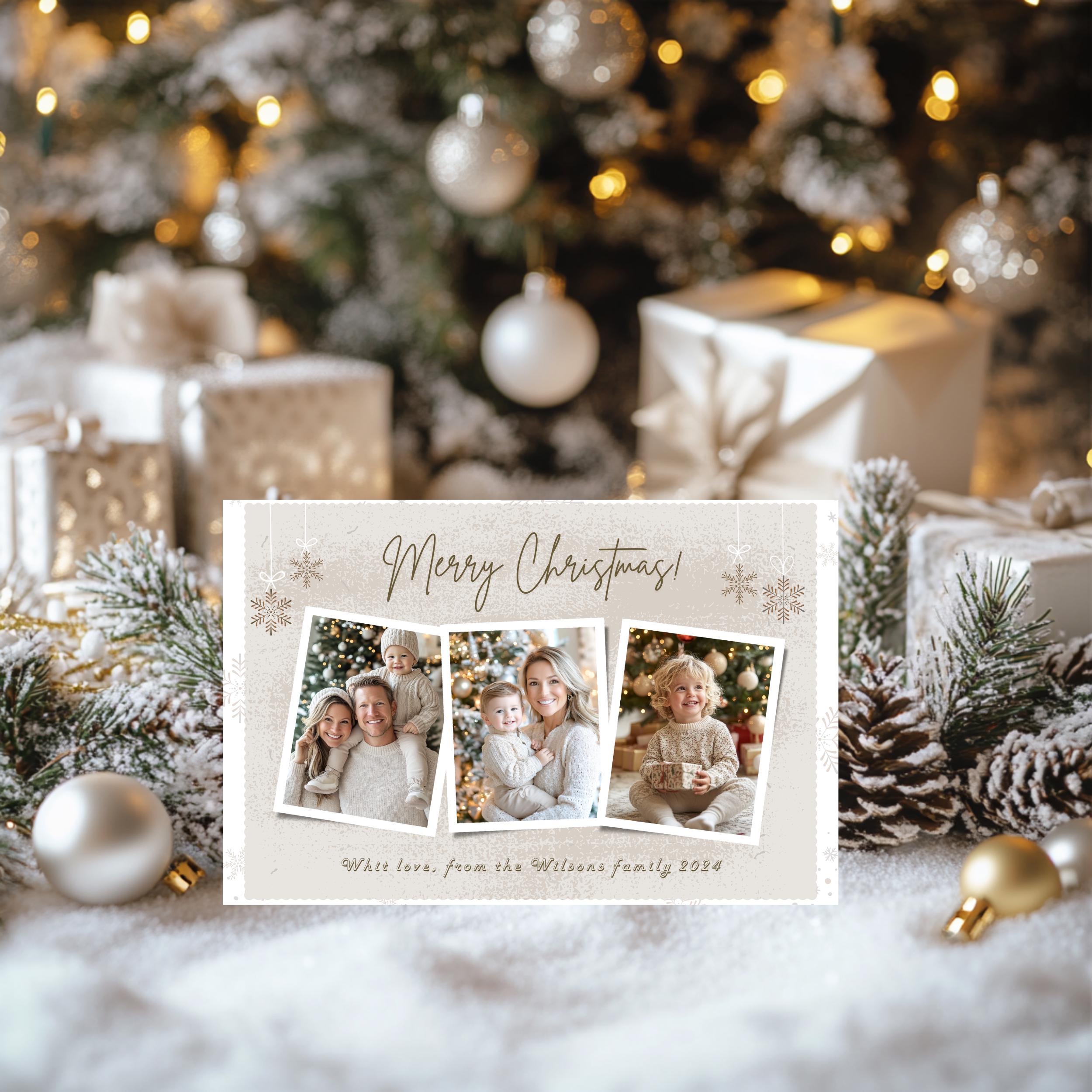 Christmas Photo Collage Card – Personalized Holiday Greeting With ...
