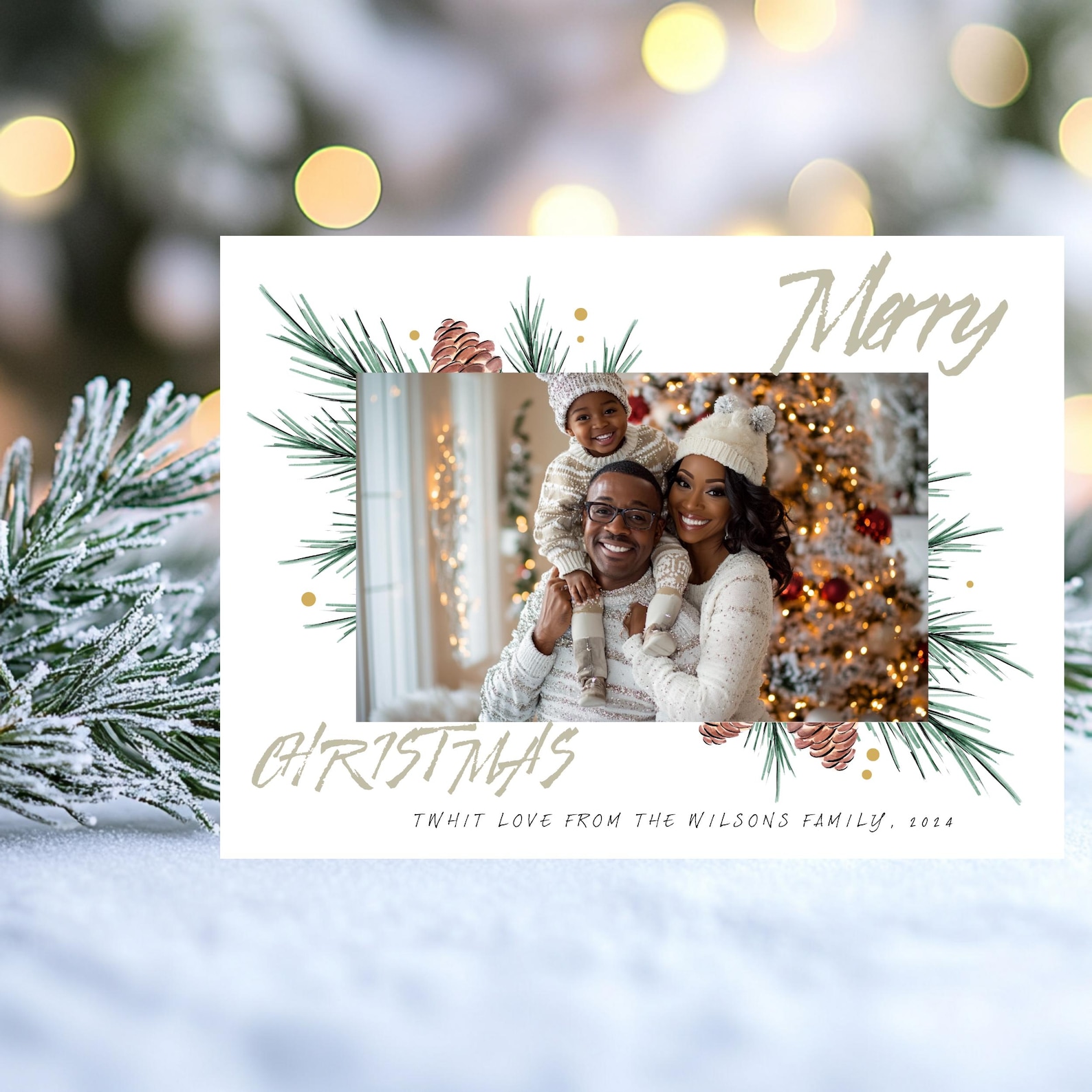 Customizable Holiday Photo Collage Card Template – Merry Christmas Card ...