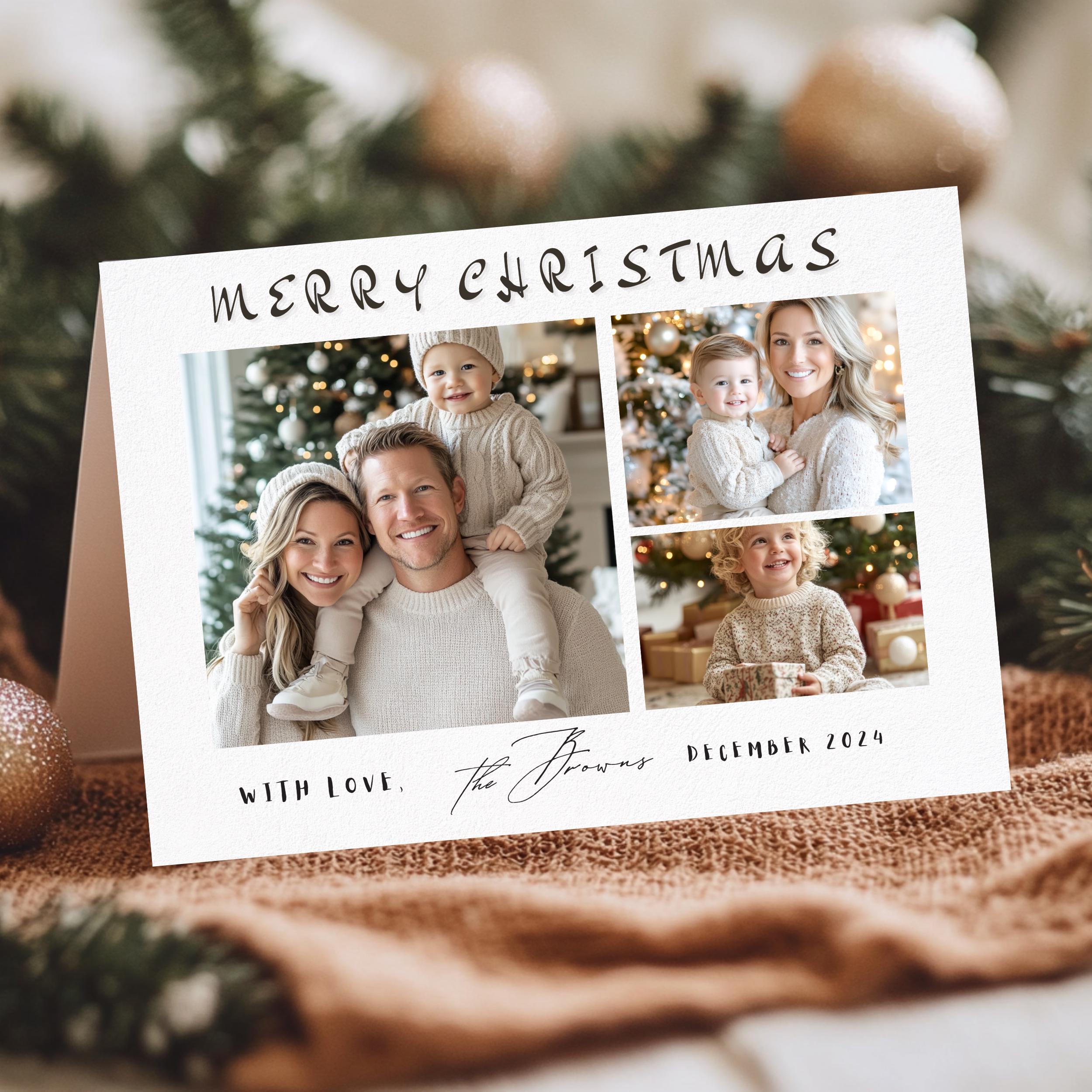 Modern Christmas Photo Collage Card – Customizable Holiday Greeting ...