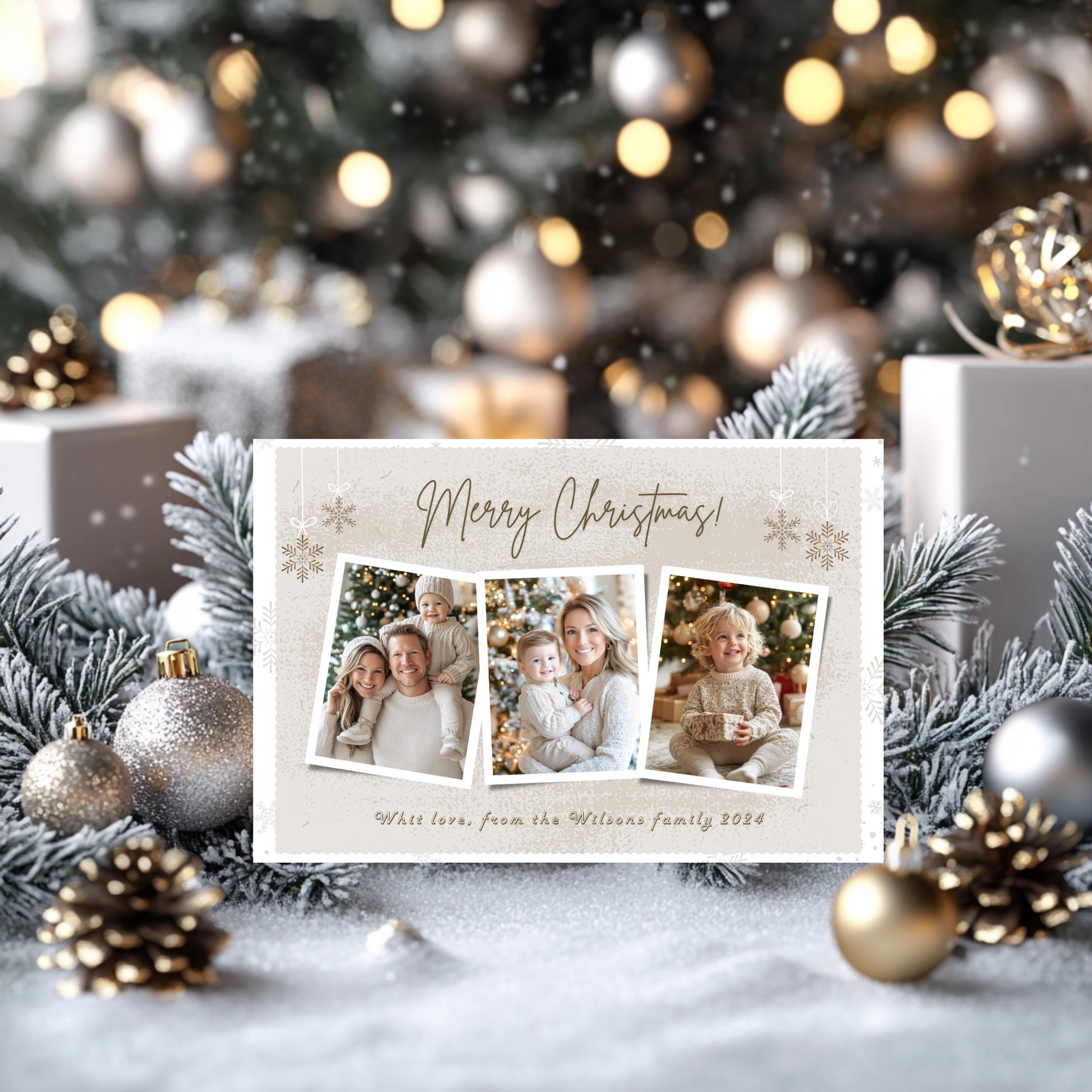 Christmas Photo Collage Card – Personalized Holiday Greeting With ...
