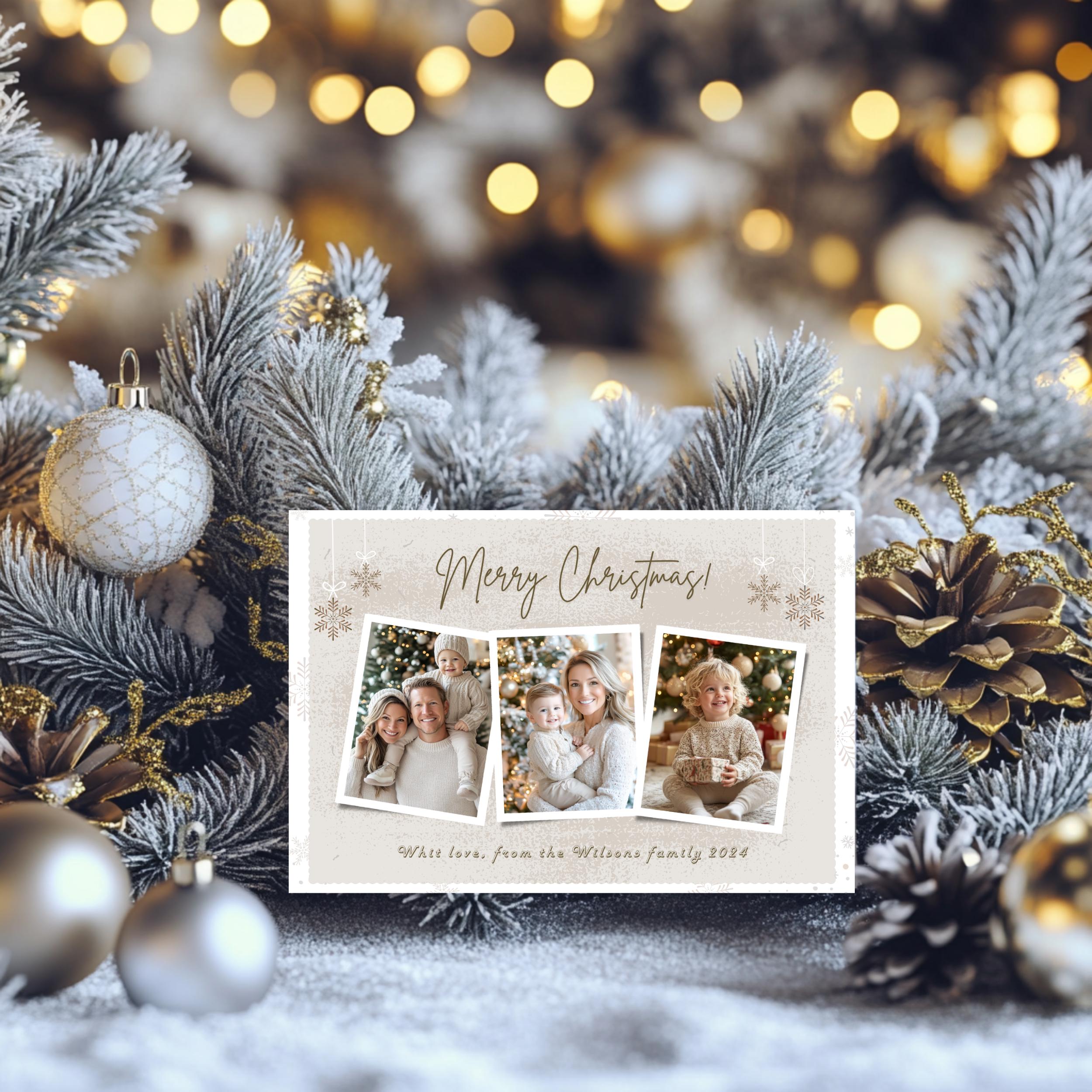 Christmas Photo Collage Card – Personalized Holiday Greeting With ...
