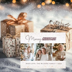 Personalized Christmas Photo Collage Card – Custom Family Photo Collage ...