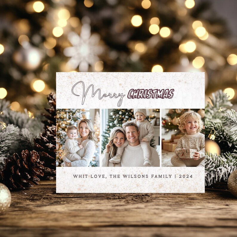 Personalized Christmas Photo Collage Card – Custom Family Photo Collage ...