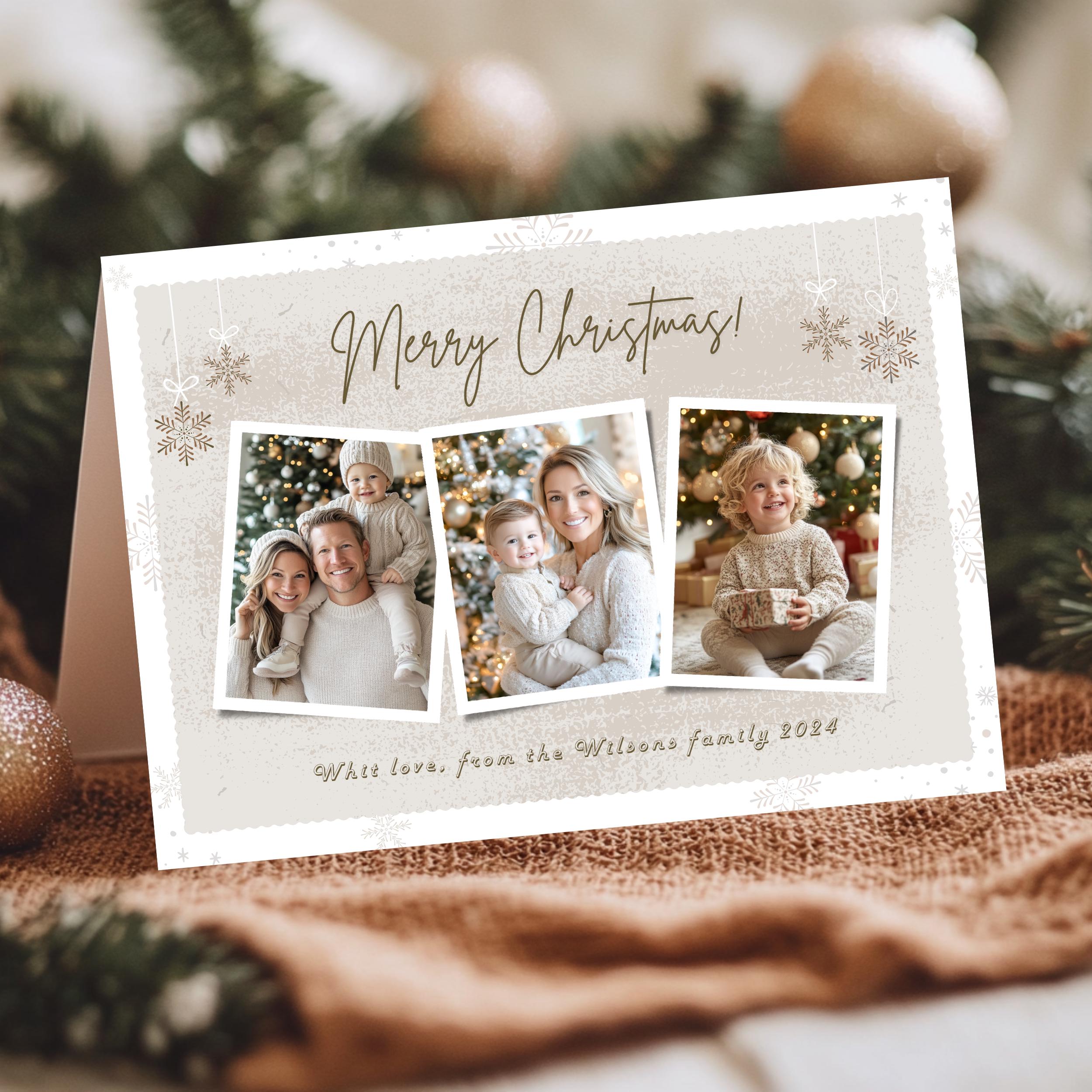 Christmas Photo Collage Card – Personalized Holiday Greeting With ...