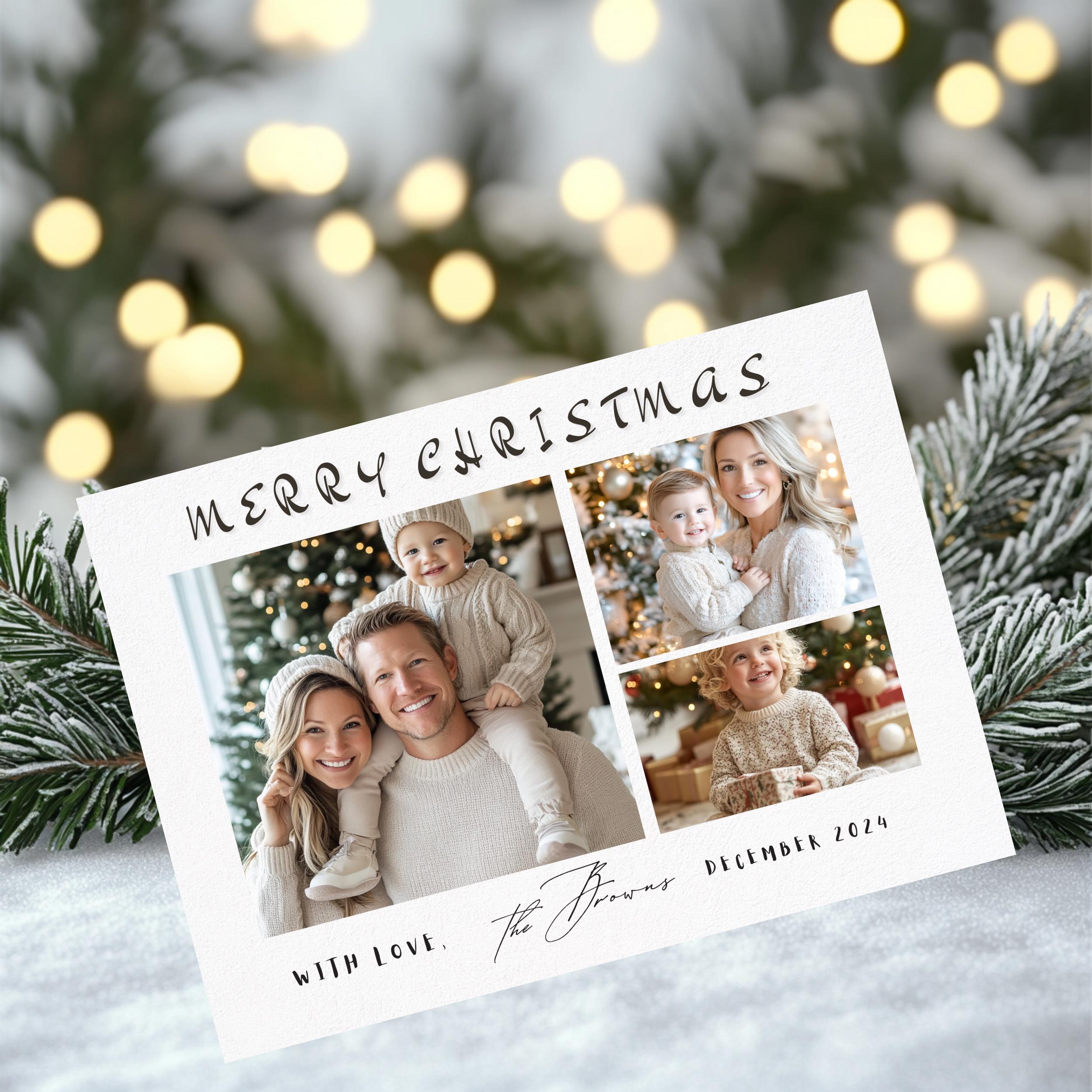 Modern Christmas Photo Collage Card – Customizable Holiday Greeting ...