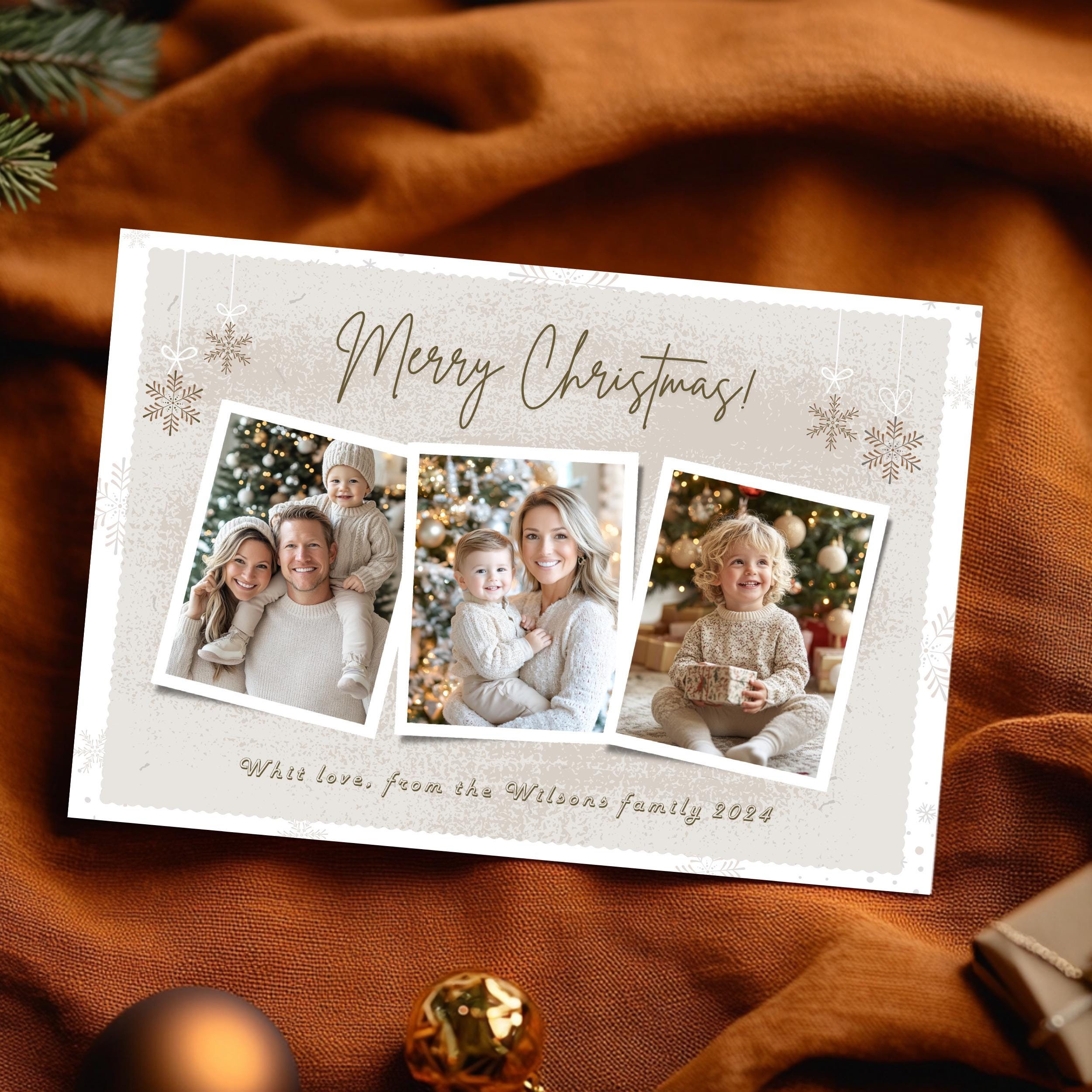 Christmas Photo Collage Card – Personalized Holiday Greeting With ...