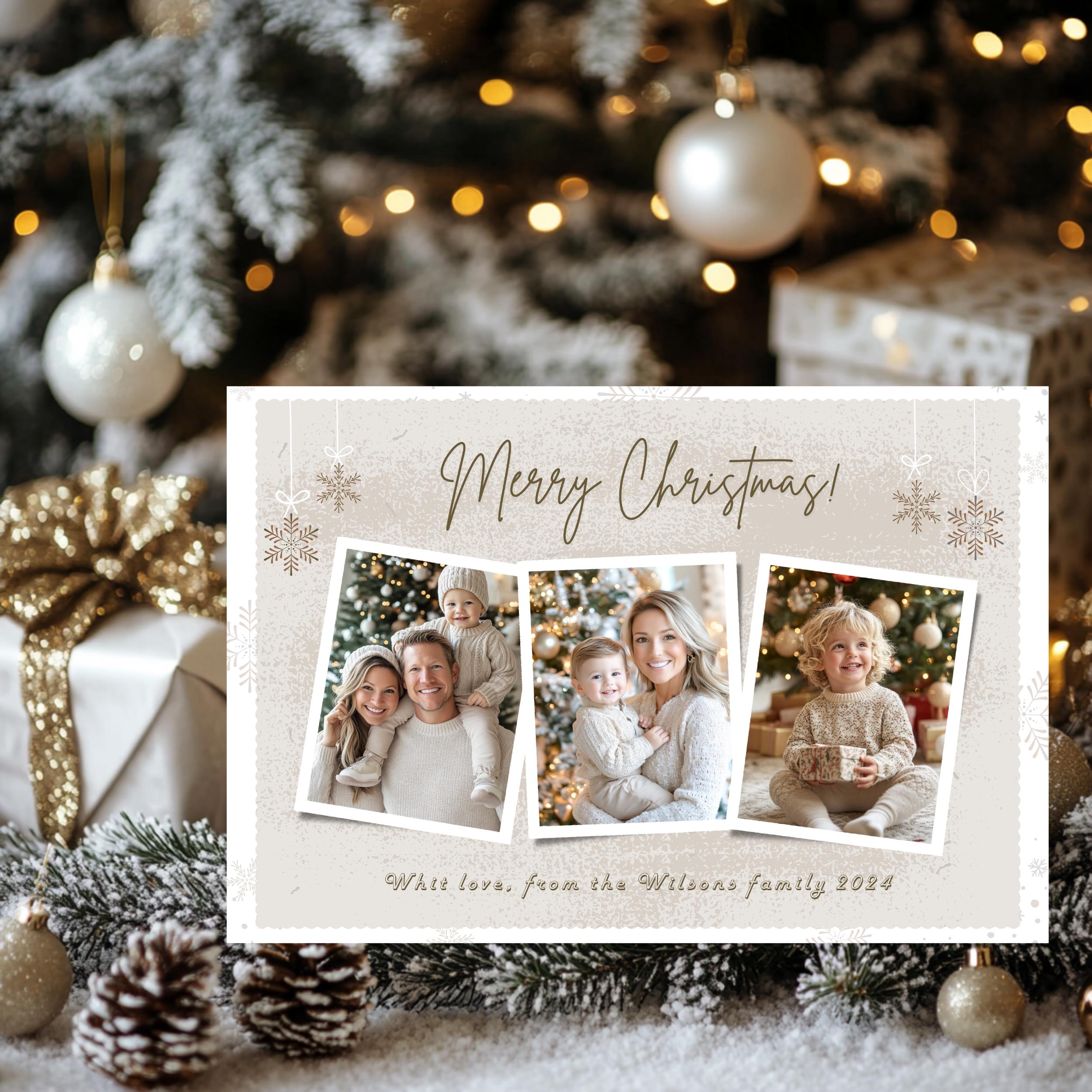 Christmas Photo Collage Card – Personalized Holiday Greeting With ...