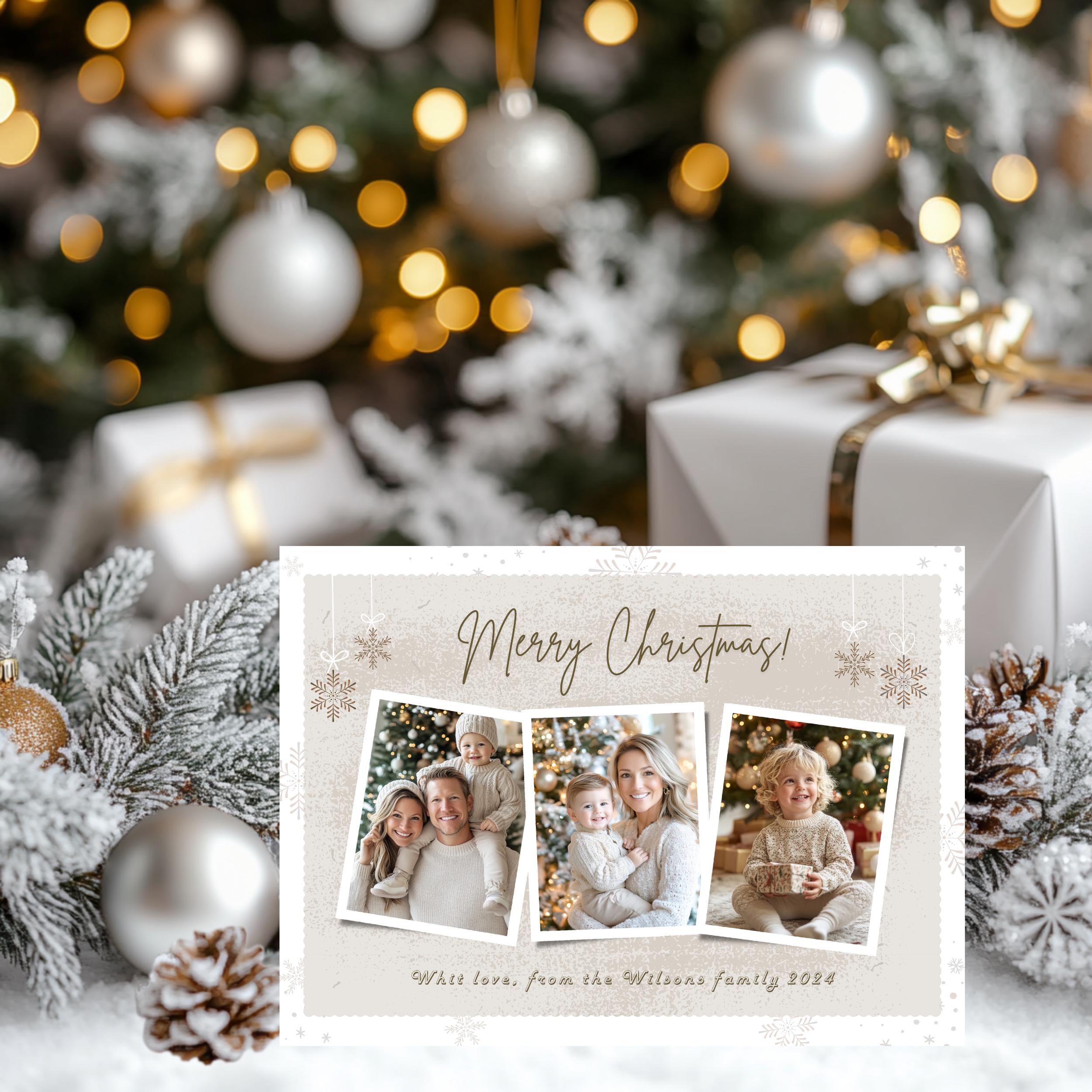 Christmas Photo Collage Card – Personalized Holiday Greeting With ...