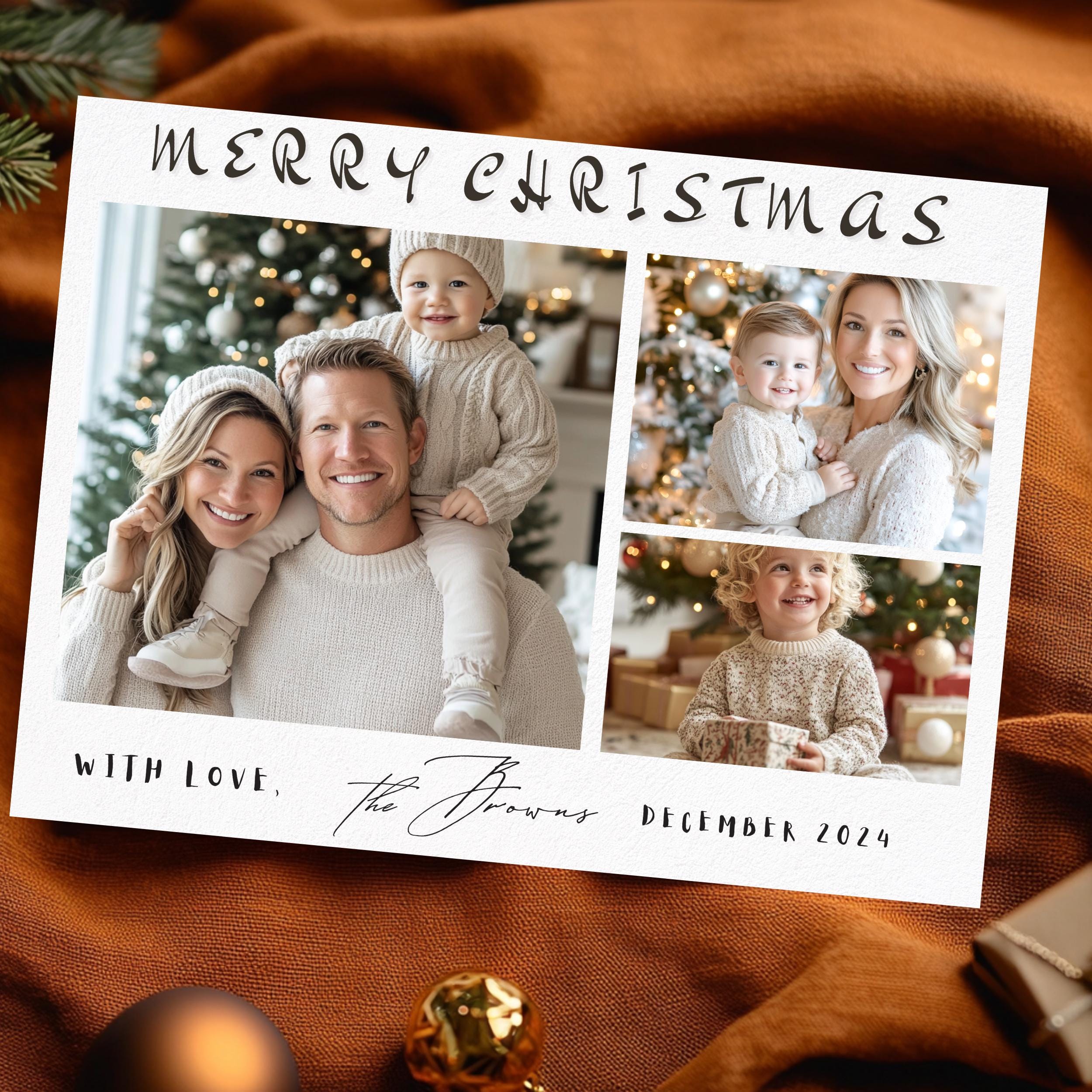 Modern Christmas Photo Collage Card – Customizable Holiday Greeting ...