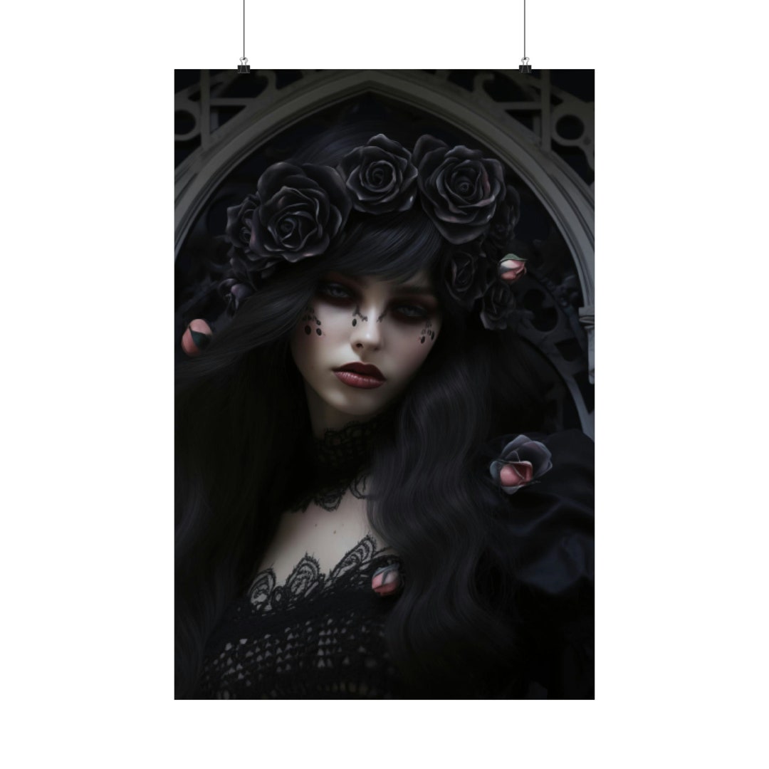 Mystic Noir: Enchanted Goth Maiden Matte Poster - Etsy