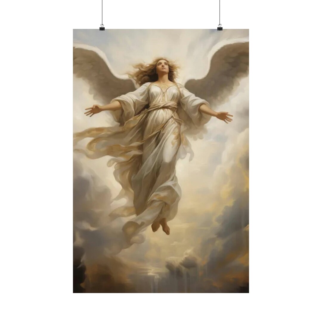 Heavenly Descent: Angelic Grace Matte Poster - Etsy