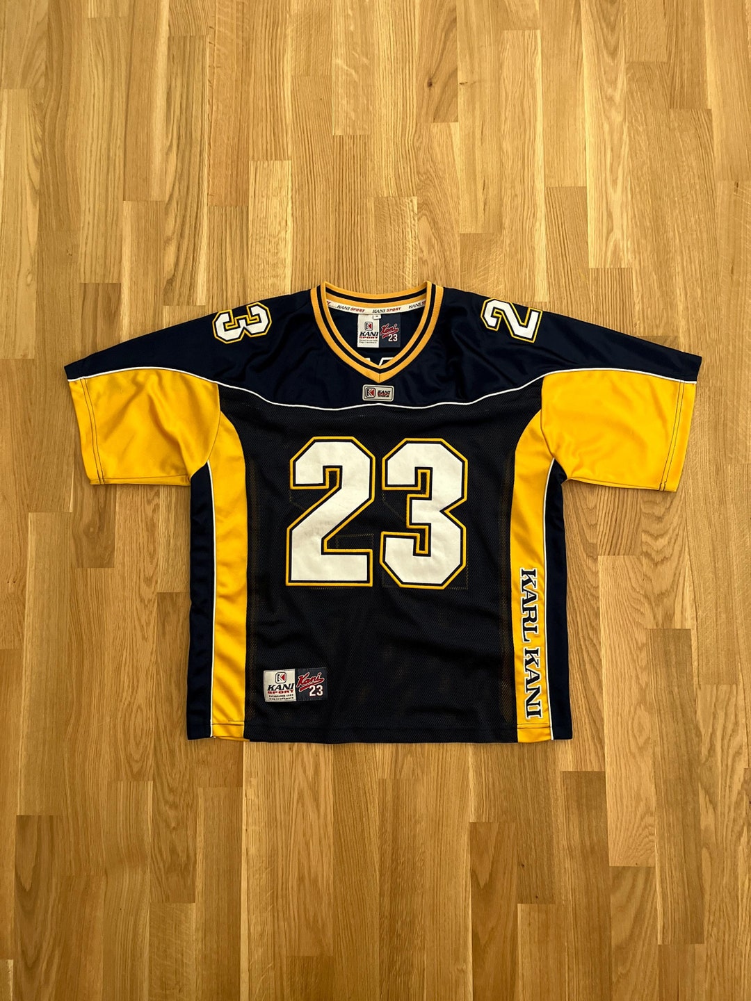 Truevintage Karl Kani Hip Hop Jersey Oersized Baggy Blue Yellow Colour ...