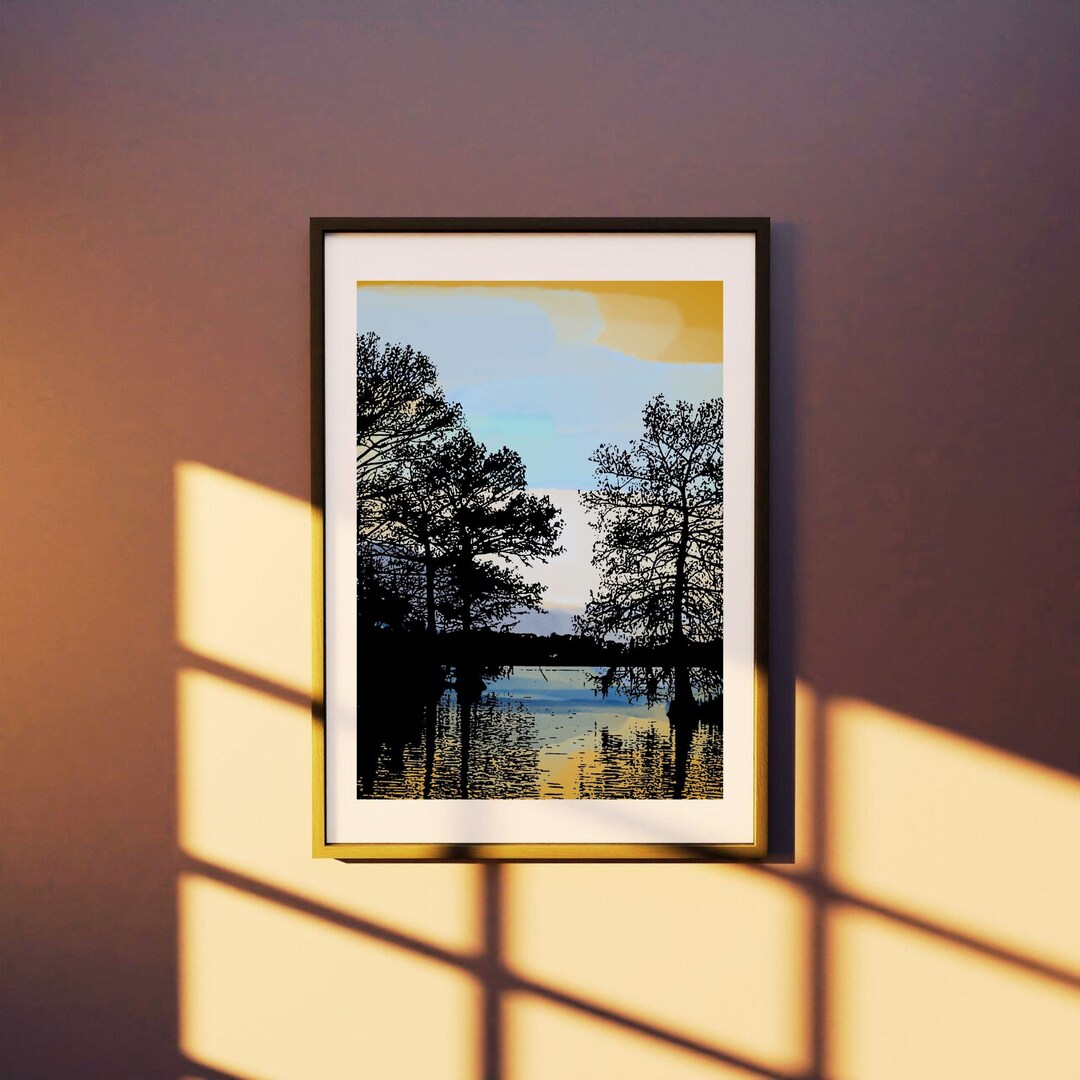 Instant Downloadable, Digital Printable Art, Lake Poster, Evening View ...