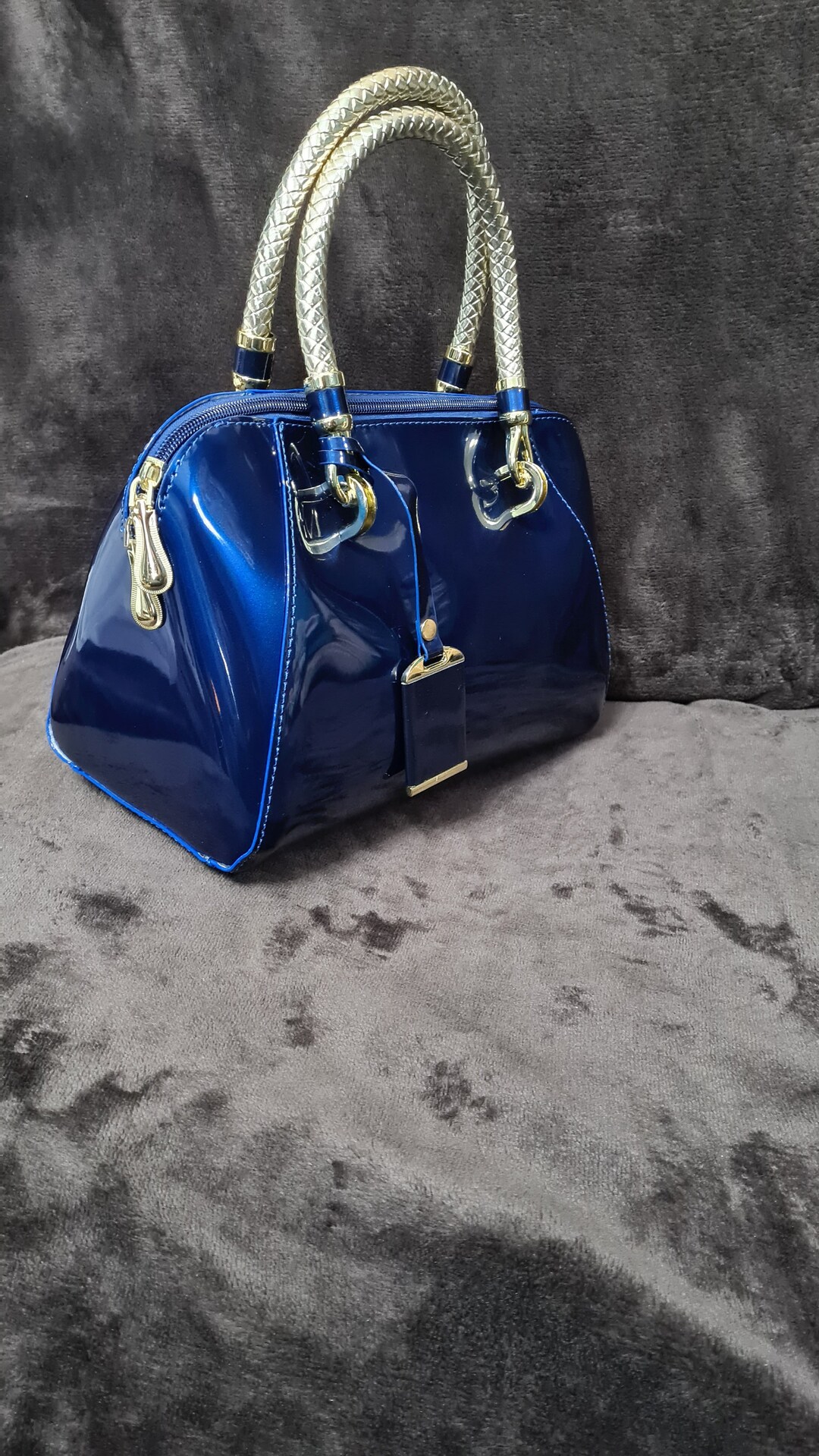 Shiny Leather Boston Bag - Etsy