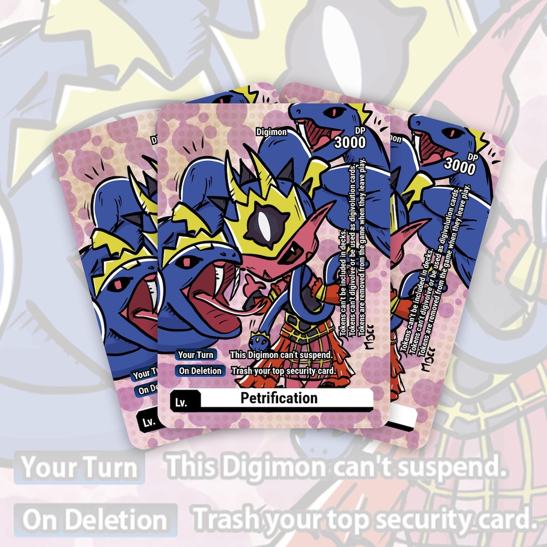 Digimon TCG - 3x Petrification Token Medusamon (3 Cards Bundle) - Etsy
