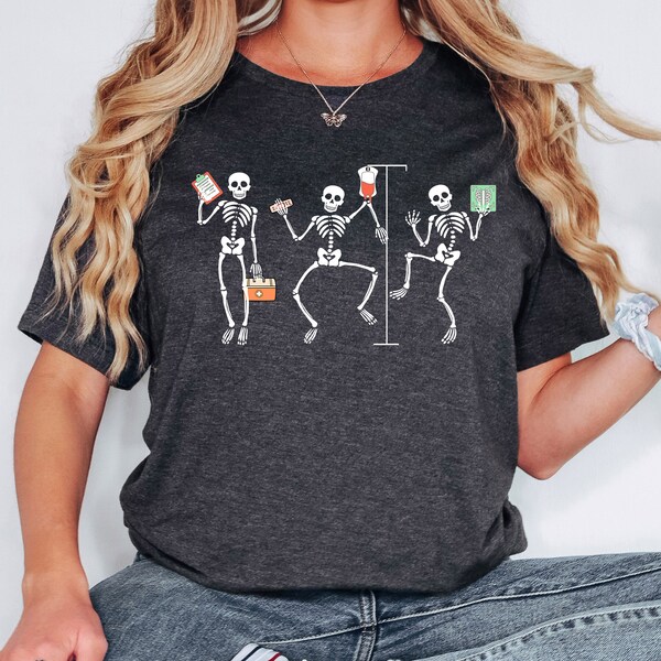 Halloween Skeleton Nurse Shirt - Etsy