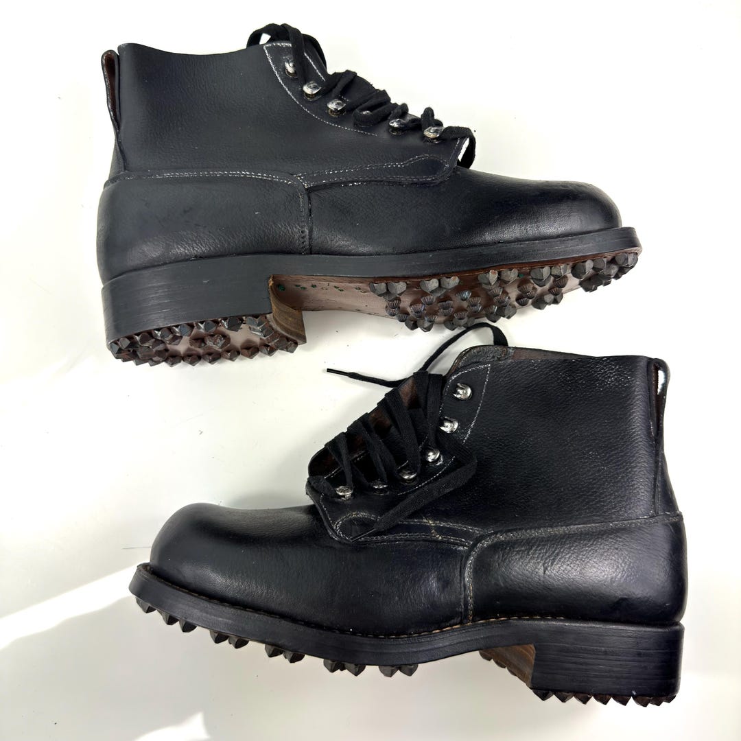 Vintage Retro WWII 70s Swiss Army Military Combat Studded Hobnailed ...