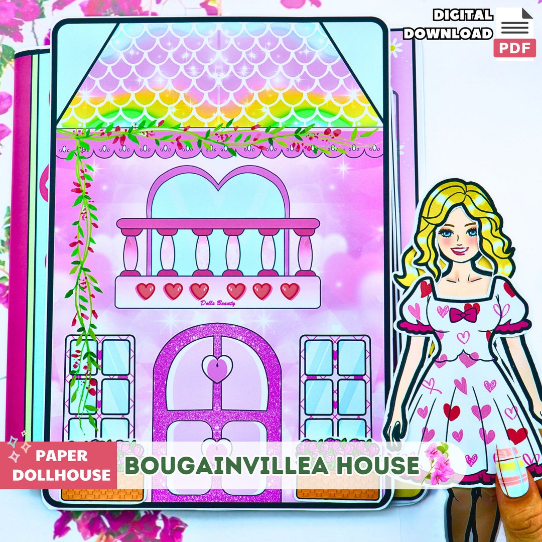 Printables Dollhouse Floral House, Paper Busy Book, Montessori Toys ...