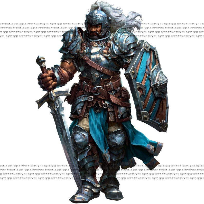 Epic Fantasy RPG Clipart Bundle | Warrior PNG | Knight Wizard Dragon ...