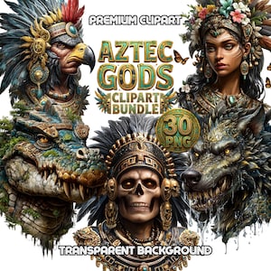 Aztec Gods and Goddesses PNG Bundle – Mesoamerican Mythology Clipart ...