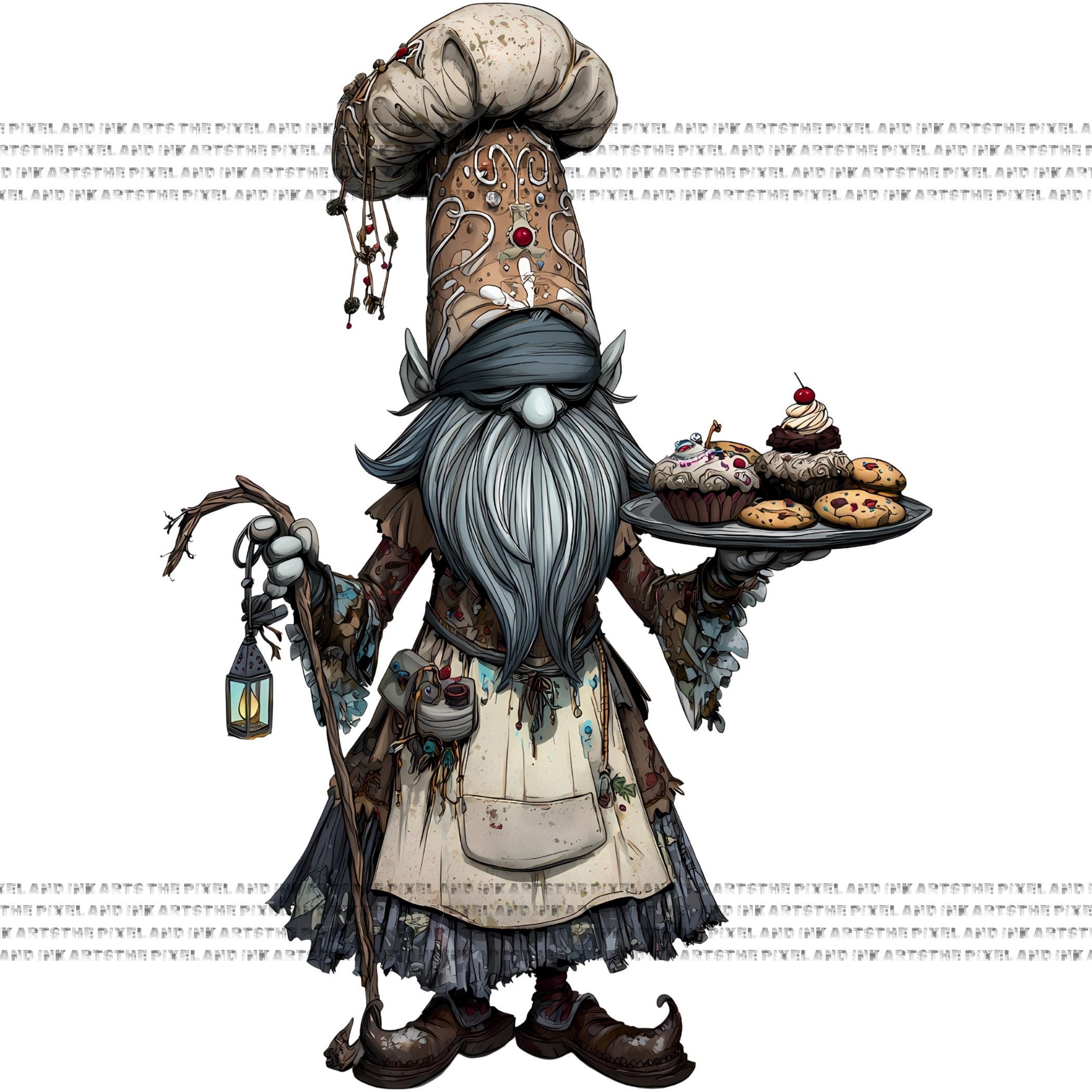 Gothic Christmas Gnome PNG Bundle, Dark Whimsigothic Santa Gonk Clipart ...
