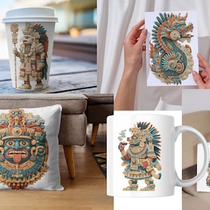 Aztec Gods PNG Bundle Quetzalcoatl Huitzilopochtli Tlaloc Xolotl Mayan ...