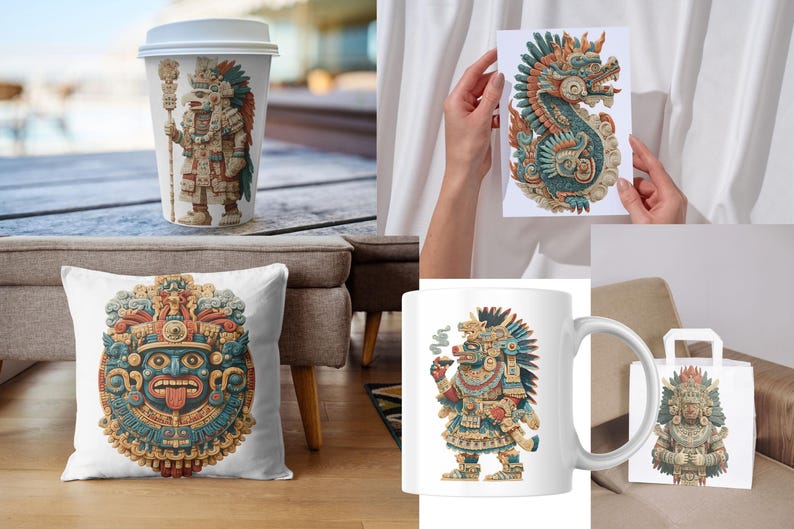 Aztec Gods PNG Bundle Quetzalcoatl Huitzilopochtli Tlaloc Xolotl Mayan ...