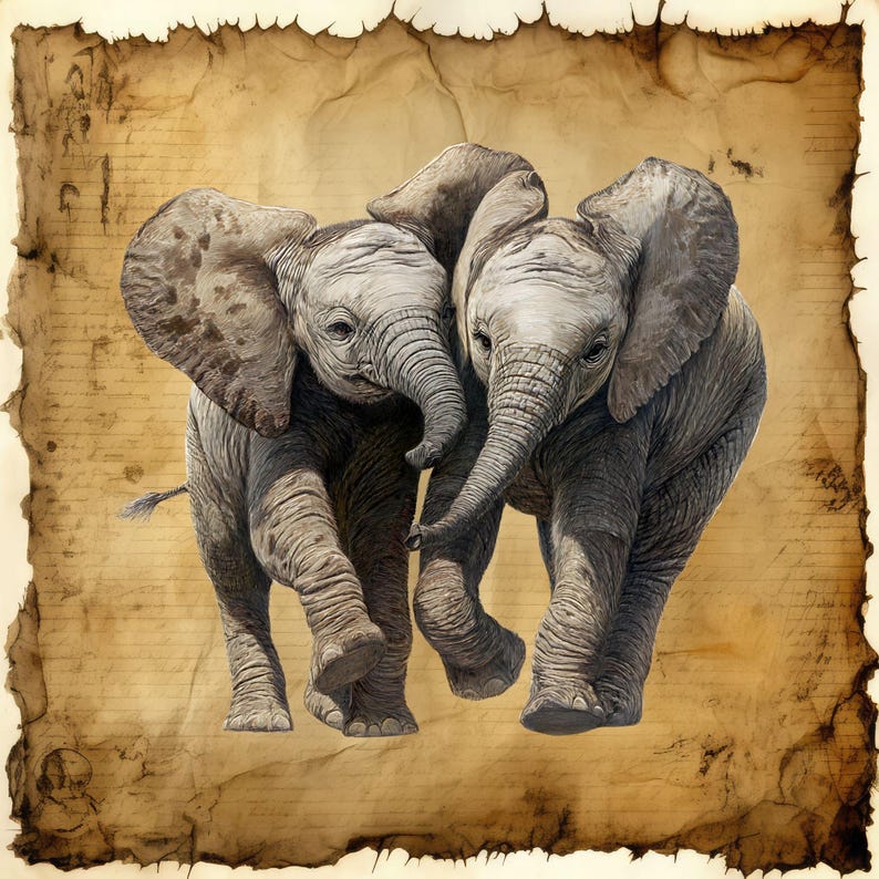 Watercolor Elephant Clipart Bundle | Safari Animal PNG Illustrations ...