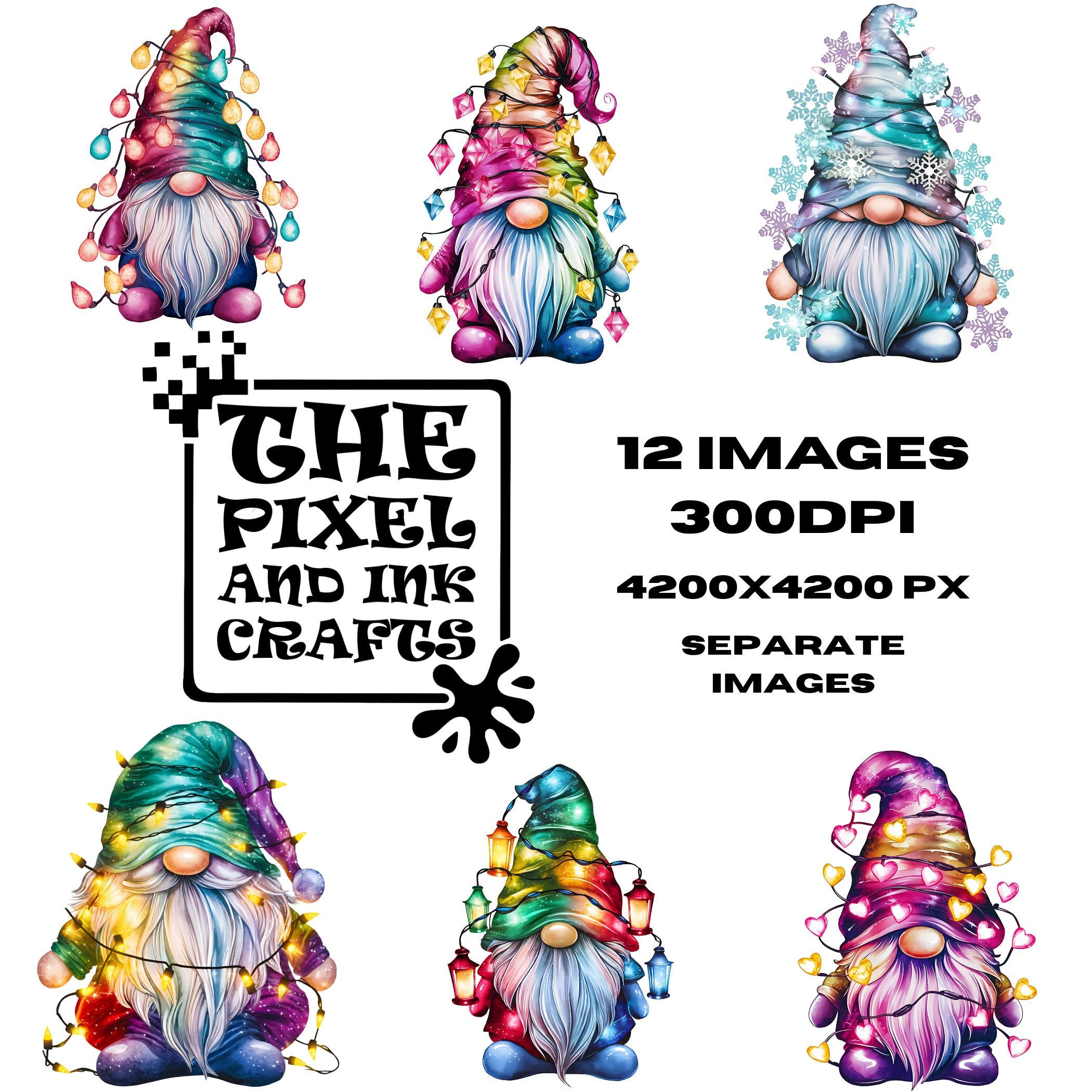 Colorful Gnome Clipart Bundle – Whimsical Christmas and Winter Gnomes ...