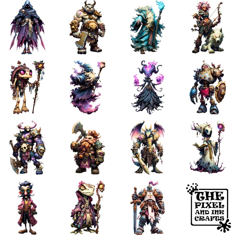 Whimsical Fantasy RPG Clipart Bundle | Quirky Tabletop Token PNG ...