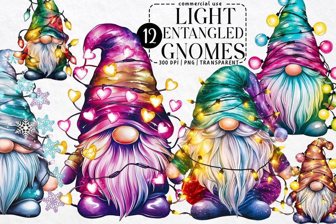 Colorful Gnome Clipart Bundle – Whimsical Christmas and Winter Gnomes ...