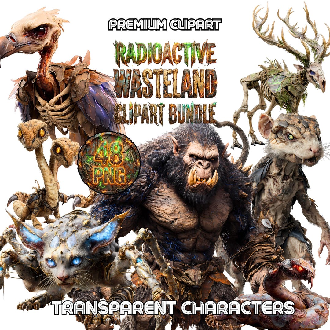 Radioactive Wasteland Fantasy Creature PNG Clipart Bundle | Dark RPG ...
