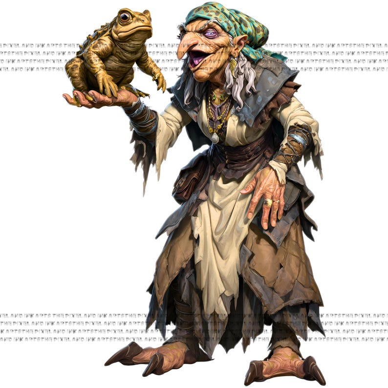 Dark Fantasy Hag PNG Clipart Bundle | Gothic Sorceress Dnd Token ...