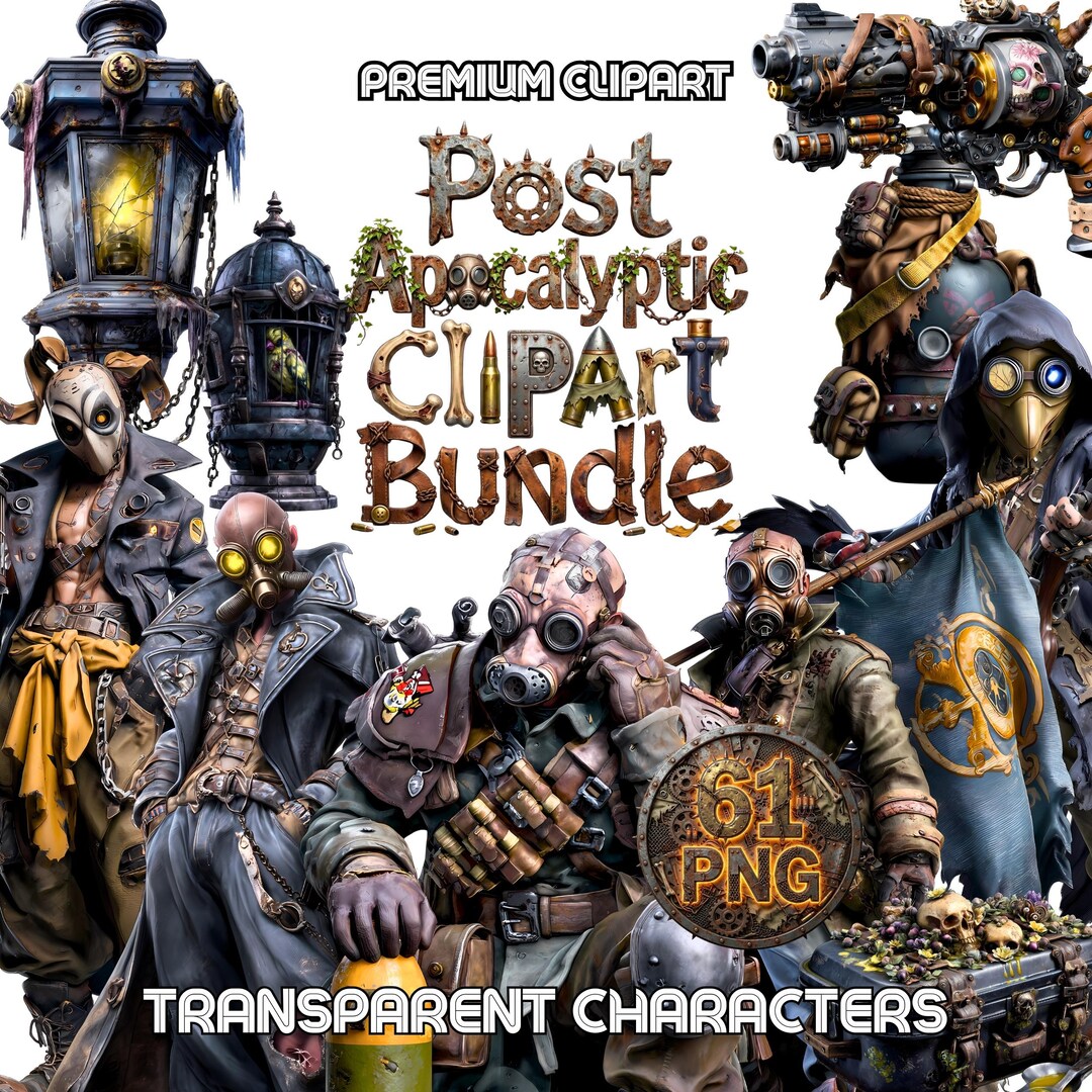 Post Apocalyptic PNG Clipart Bundle | Wasteland Raider Digital Art ...