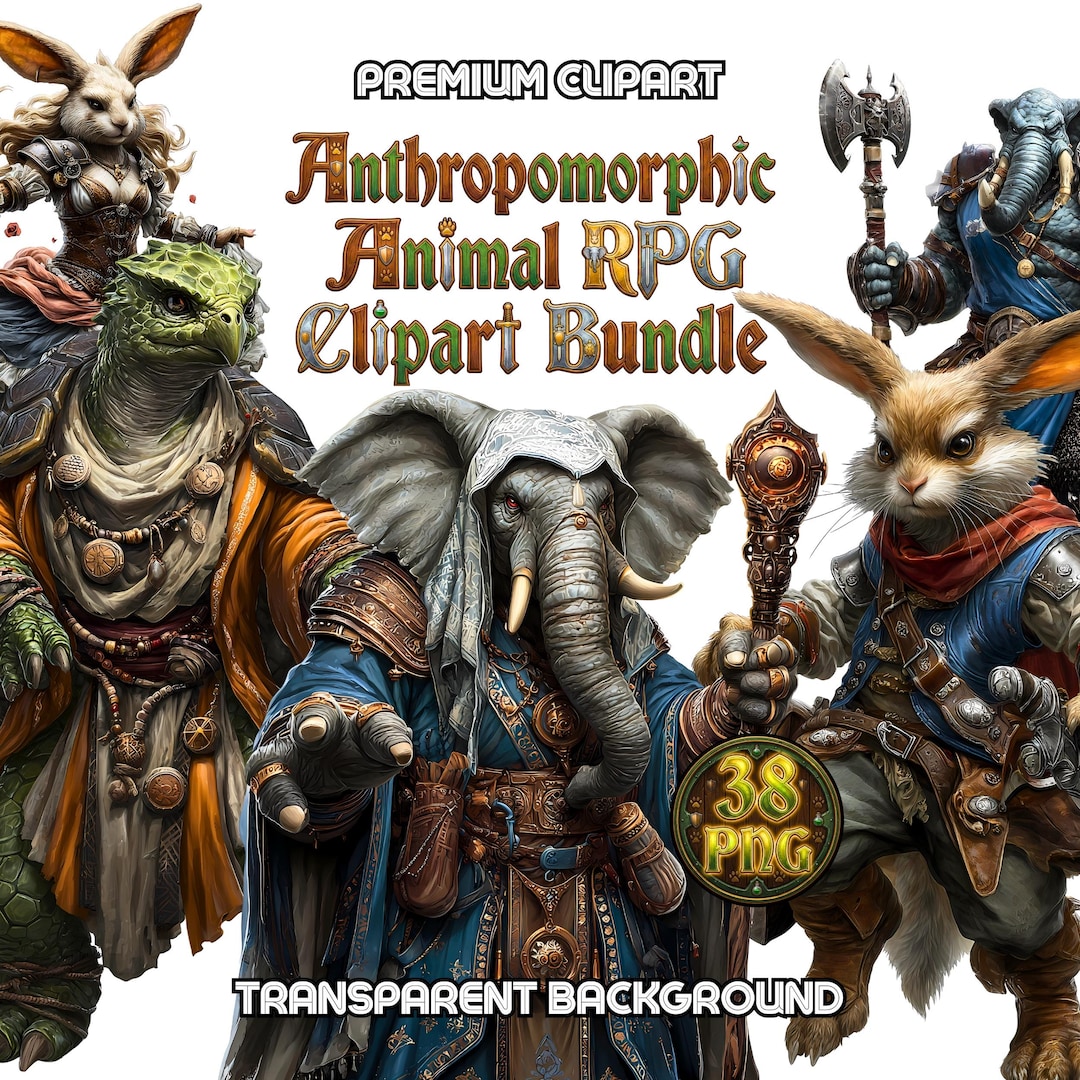 Anthropomorphic Animal RPG Character Bundle Loxodon Warrior Art Tortle ...