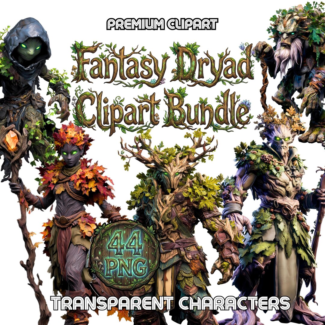 Dryad Treefolk PNG Bundle 50+ Mystical Nature Clipart TTRPG Assets Dnd ...