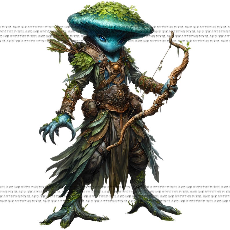 Fantasy Mushroom Folk Clipart Bundle | Myconid RPG Character, Woodland ...