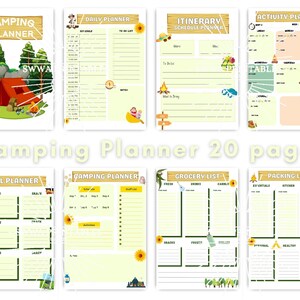 Camping Planner, Printable Pages, Kids and Adults Fun Adventures, A4 ...