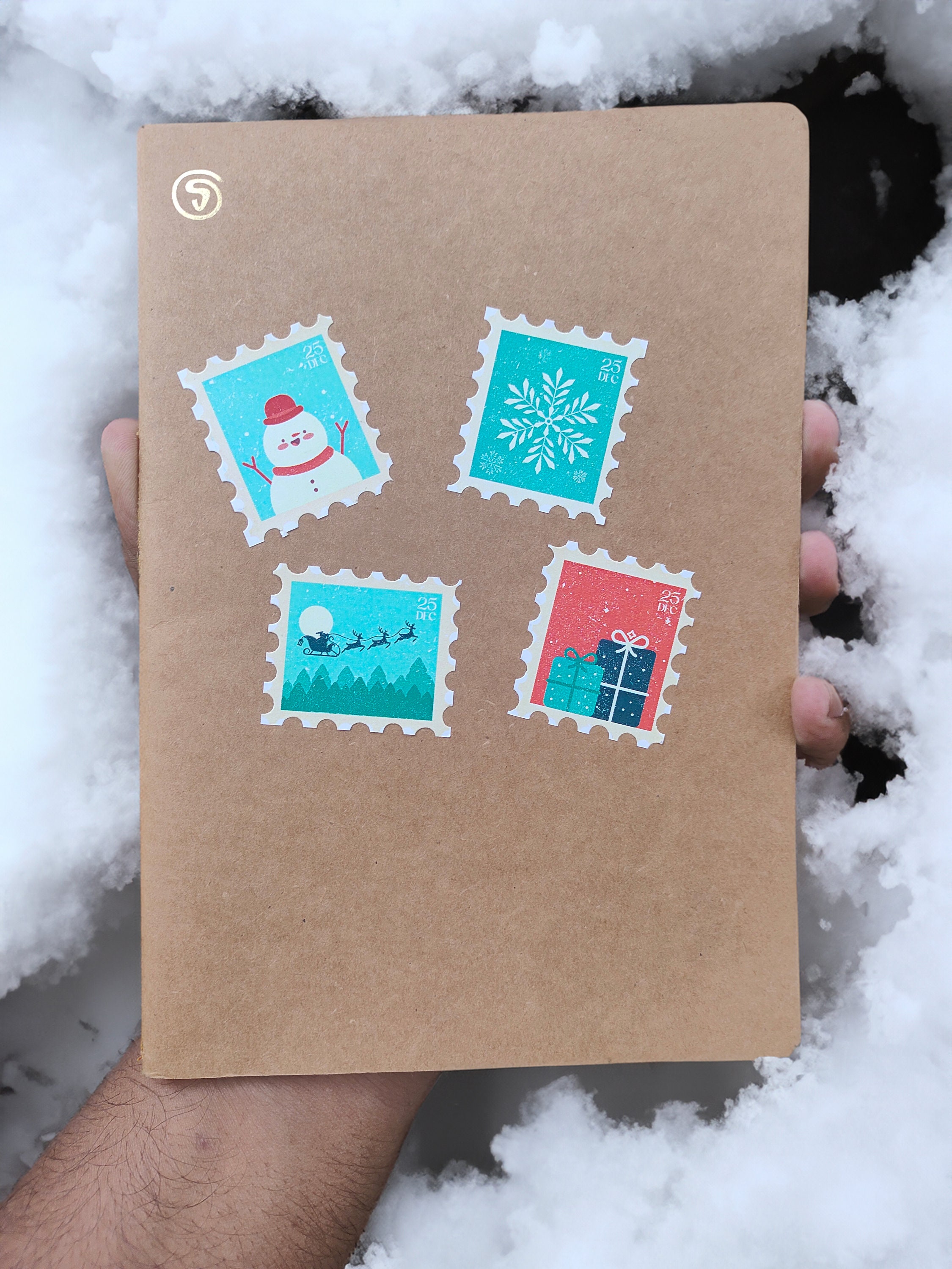 Christmas Postage Stamp Sticker Instant Download/christmas Gift Stamp ...