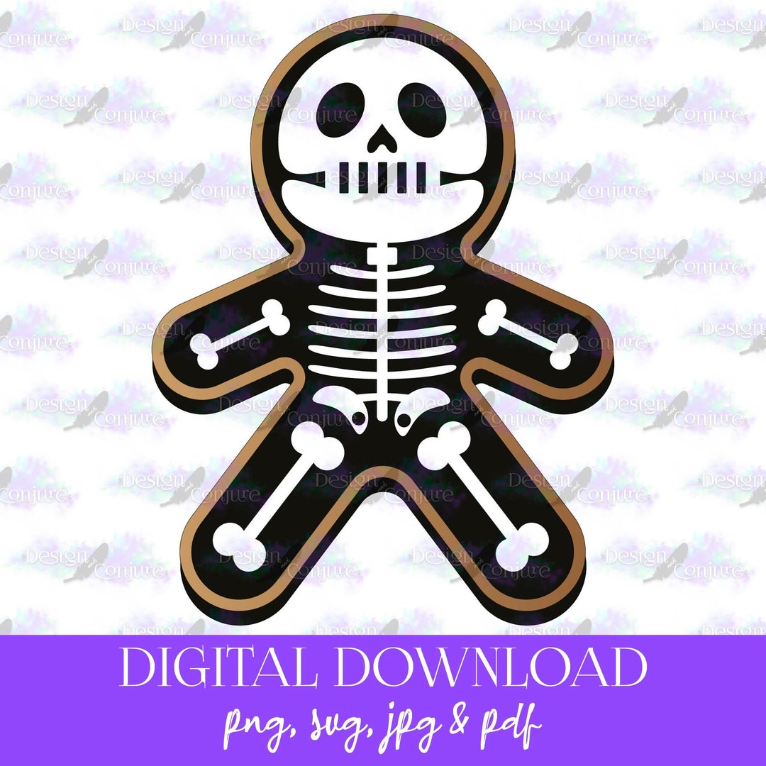 Gingerbread Bones/skeleton - Digital Download - Png, Svg, Jpg & Pdf - Etsy