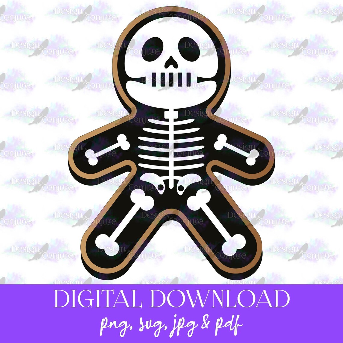 Gingerbread Bones/skeleton - Digital Download - Png, Svg, Jpg & Pdf - Etsy