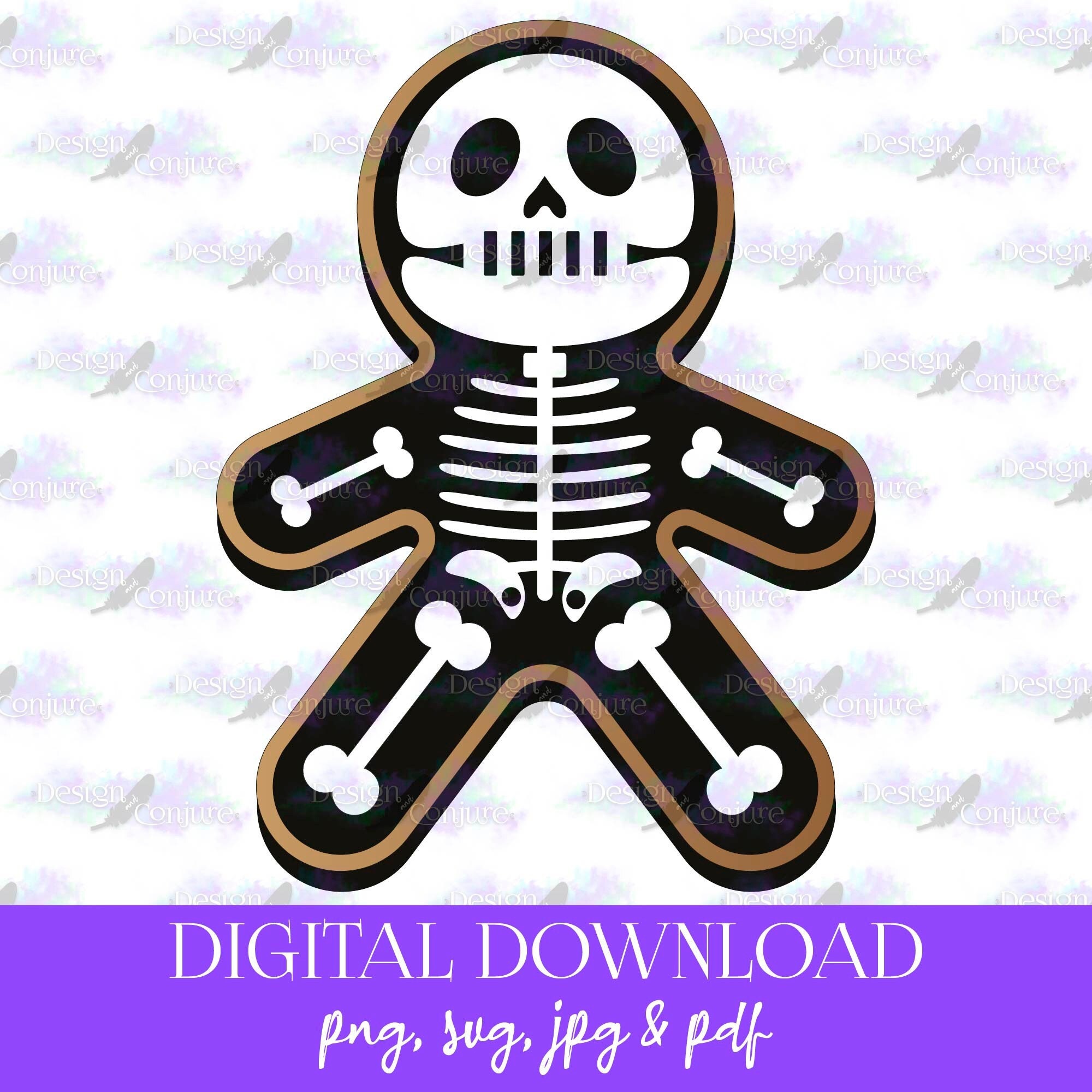 Gingerbread Bones/skeleton - Digital Download - Png, Svg, Jpg & Pdf - Etsy