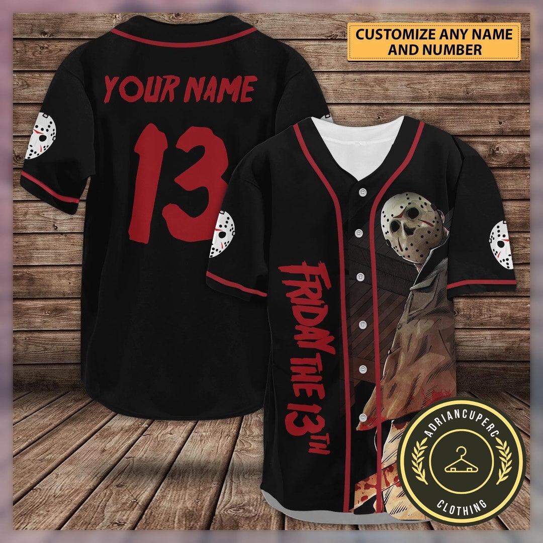 Jason Voorhees Baseball Jersey, Customized Jason Voorhees Shirt, Horror ...