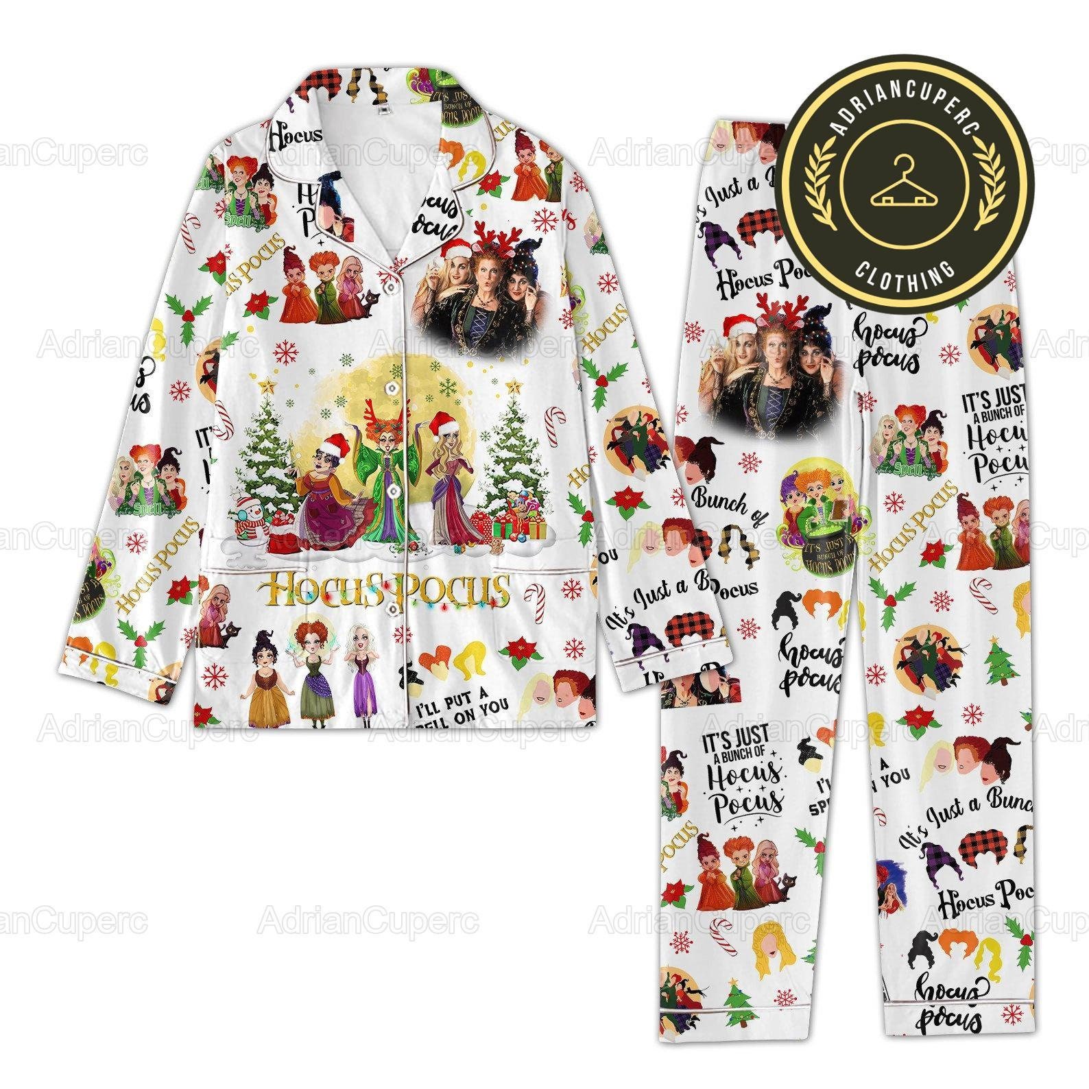 Christmas Hocus Pocus Pajamas Set, Hocus Pocus Christmas Pajamas sold ...