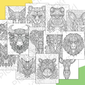 Animal Mandalas Coloring Pages 2 A4 Size Anxiety & Stress Relief 28 ...