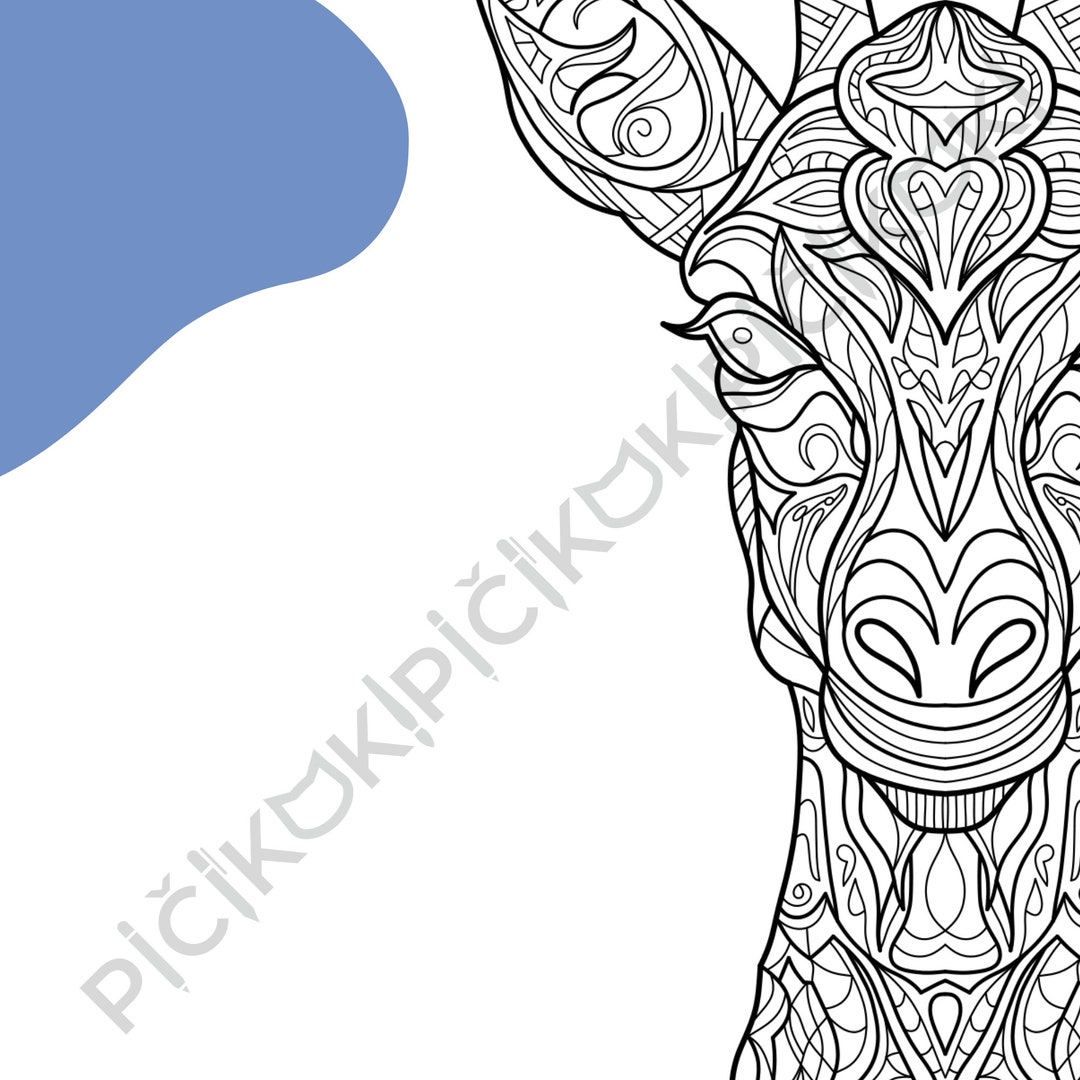 Giraffe Mandala Coloring Page · Meditation, Stress Relief, Relaxation ...